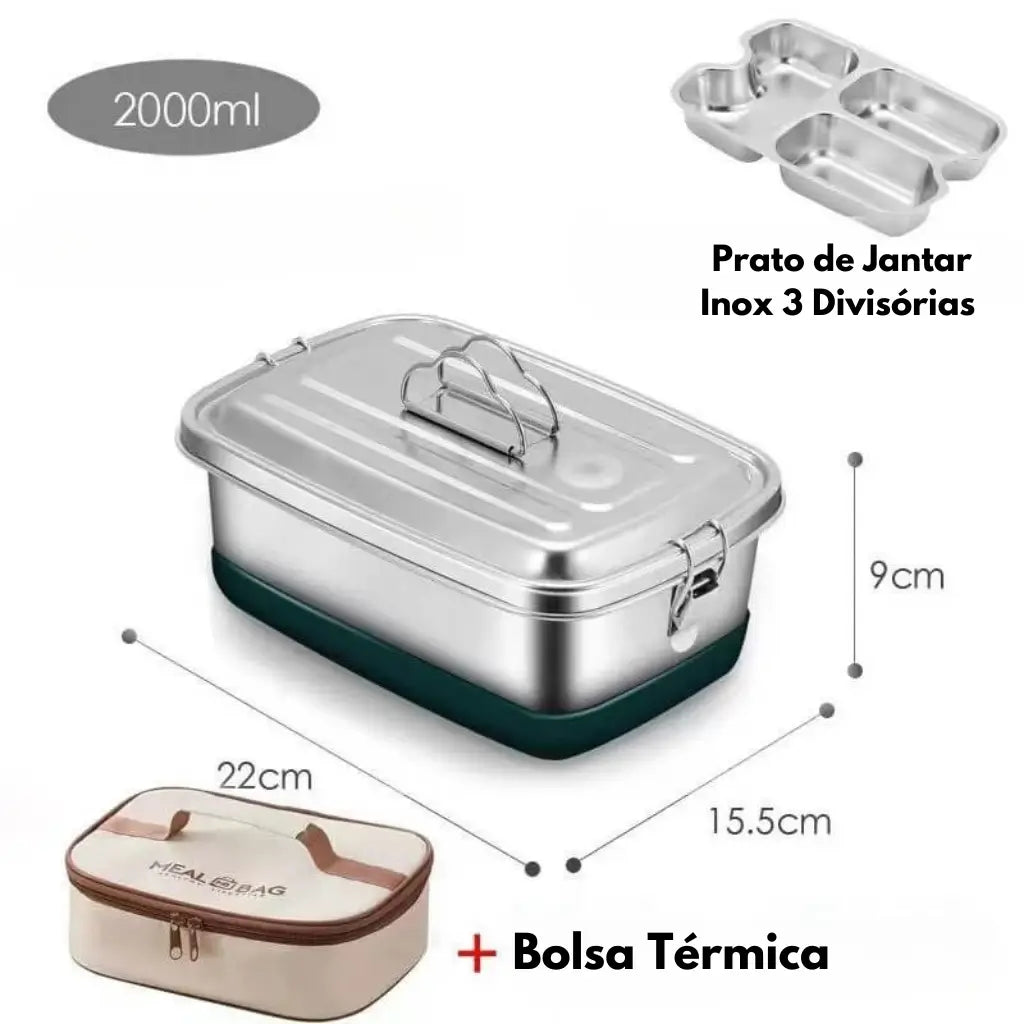Marmita Inox com Bolsa Marmita Térmica Cantina Masuyo 2000ml – Tazmo Casa